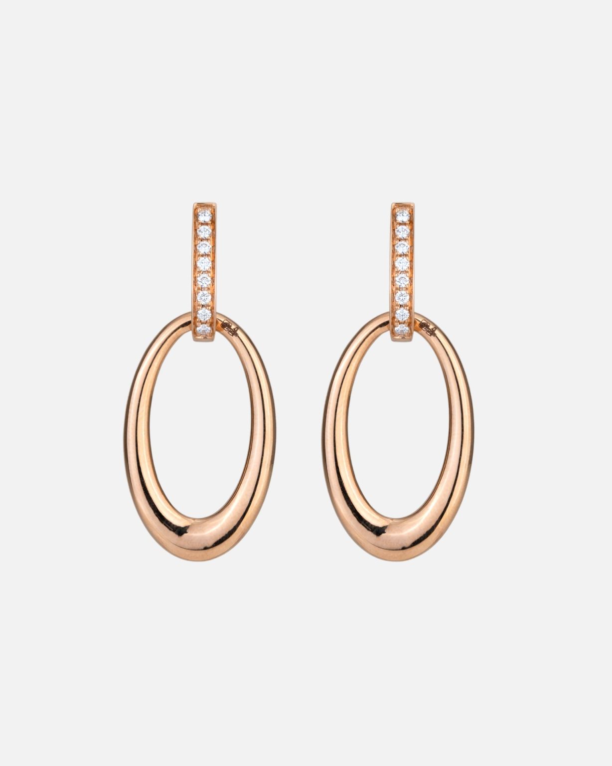 Par de Brincos Ellipse em ouro amarelo com diamantes | Leitão & Irmão