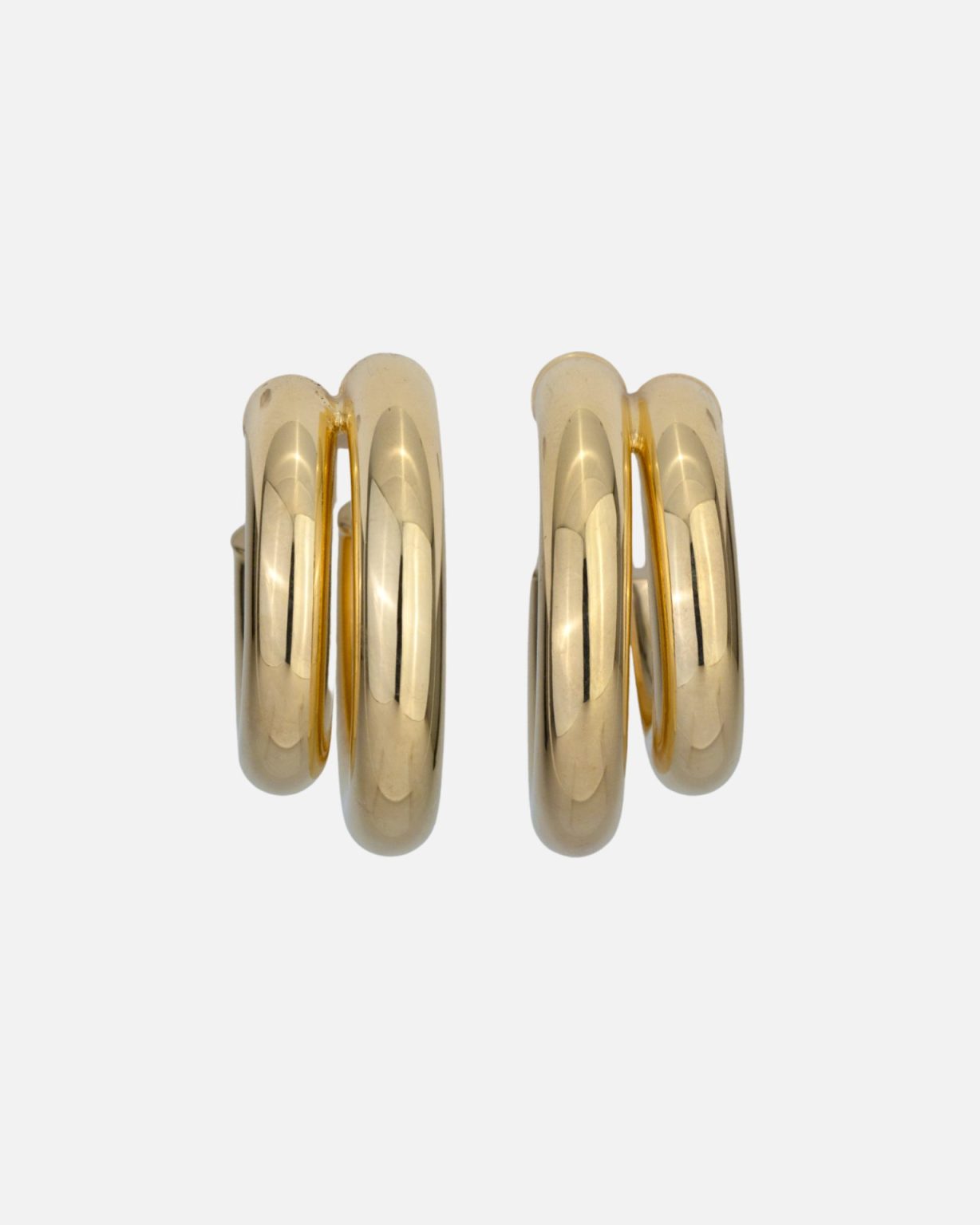 Argolas Duplas em Prata Dourada | Leitão & Irmão